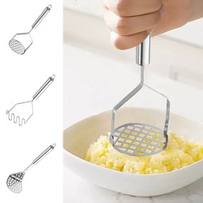VANLOFE Stainless Steel Potato Masher, Wave Shape Kitchen Utensil ...