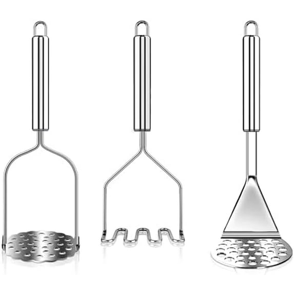 3 PCS Potato Masher Stainless Steel,Bean Smasher,Food Fruit Egg Masher ...