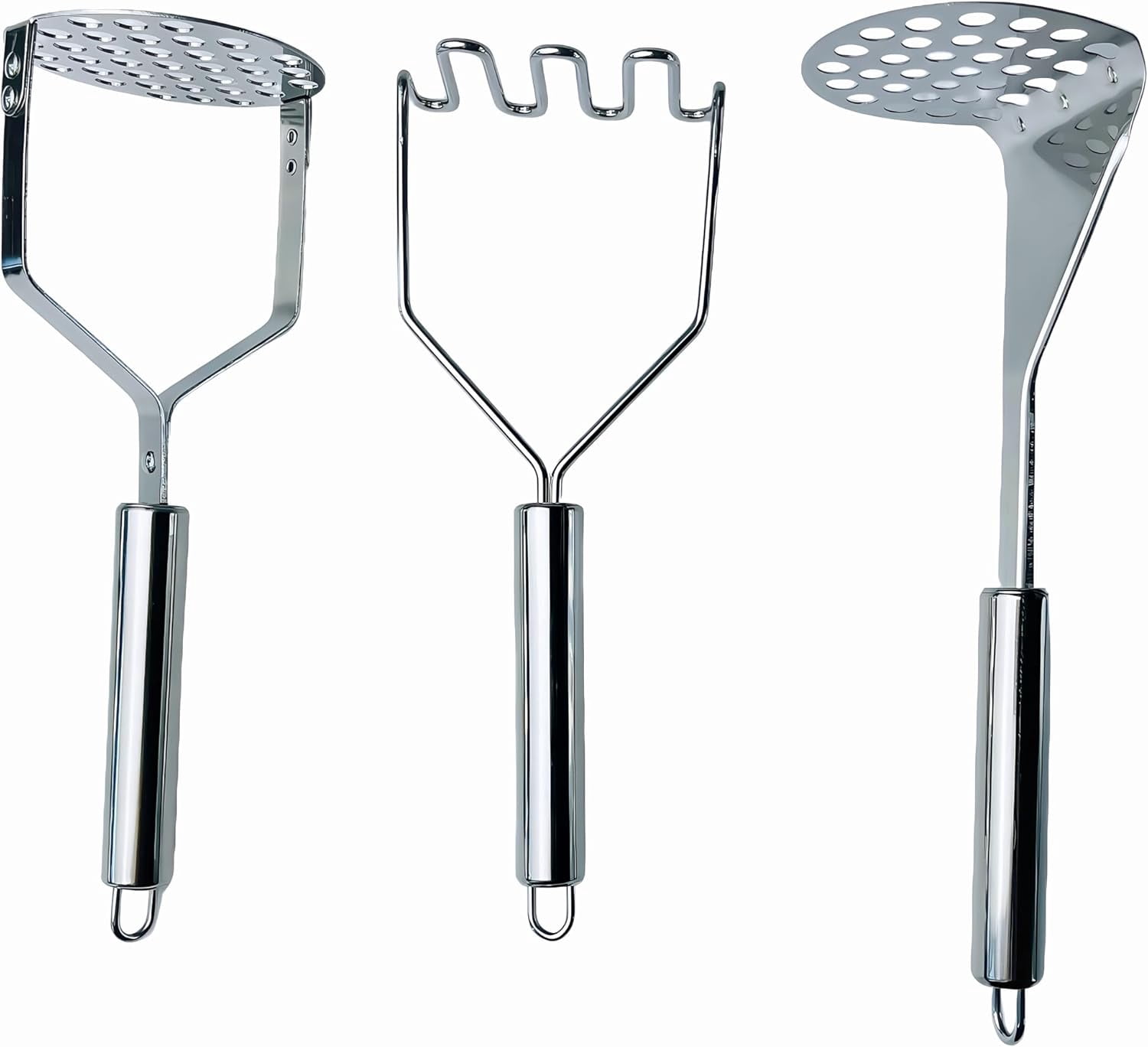 3 PCS Potato Masher Stainless Steel,Bean Smasher,Food Fruit Egg Masher ...