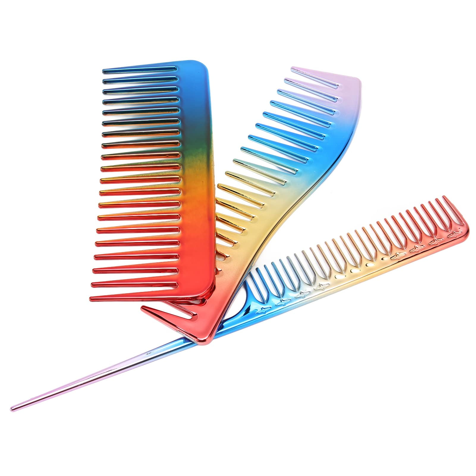 3 PCS Professional Comb Set, Rat Tail Comb Styling Salon Hair Comb Anti ...