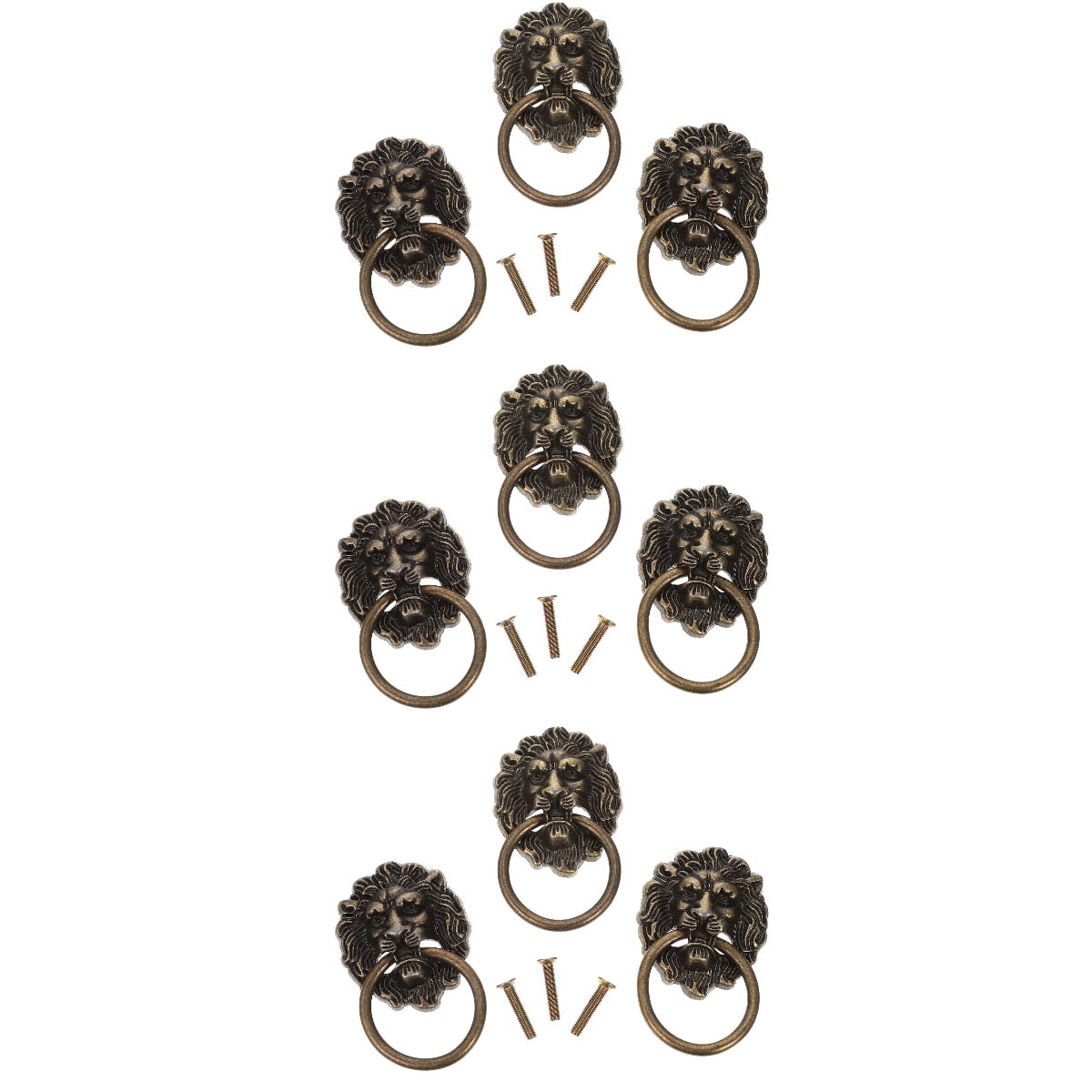 3 PCS Pulls Lion Head Small Handle Retro Drawer Handles 6.80X4.30X1 ...