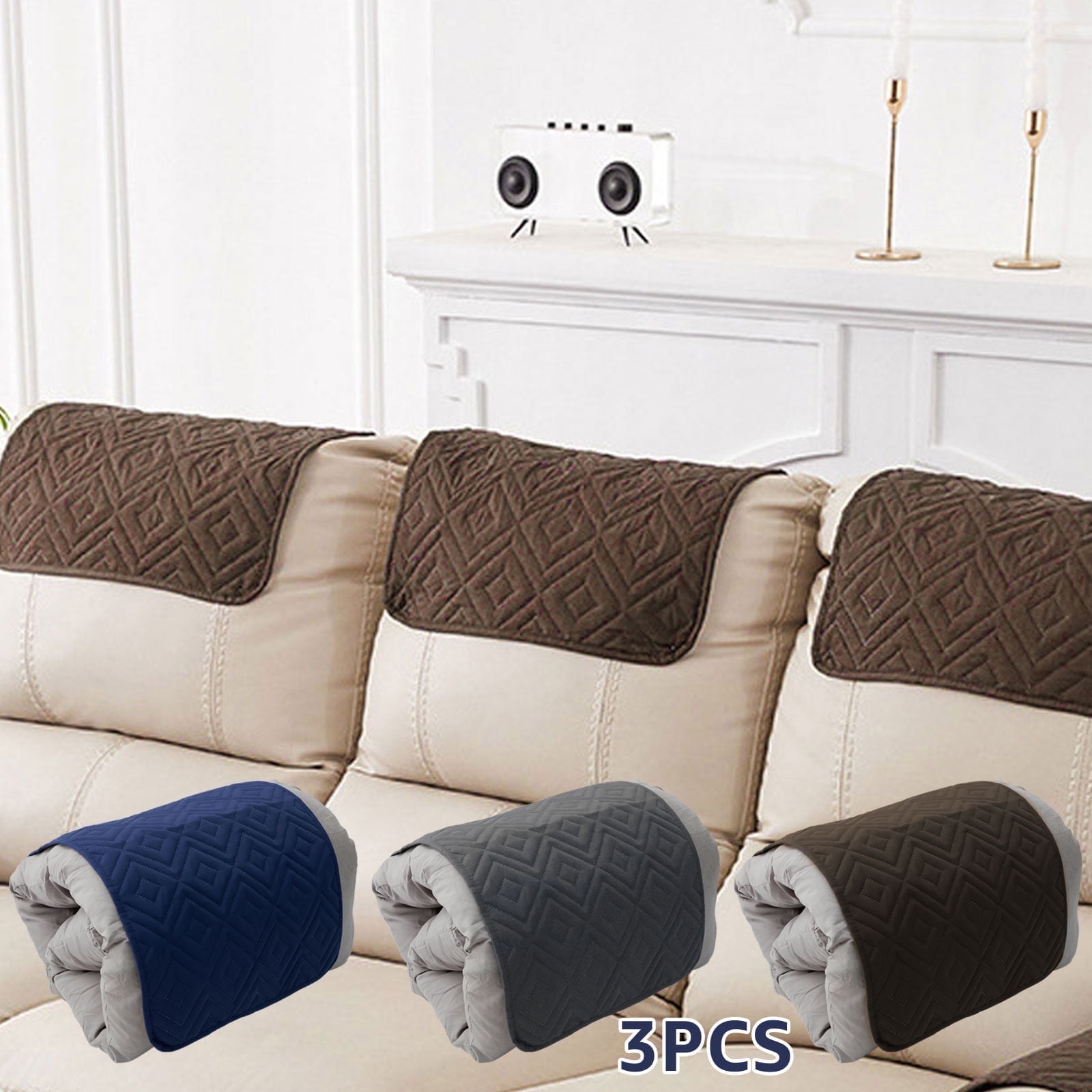 3 PCS Recliner Headrest Protector Polyester Headrest Cover for Recliner ...