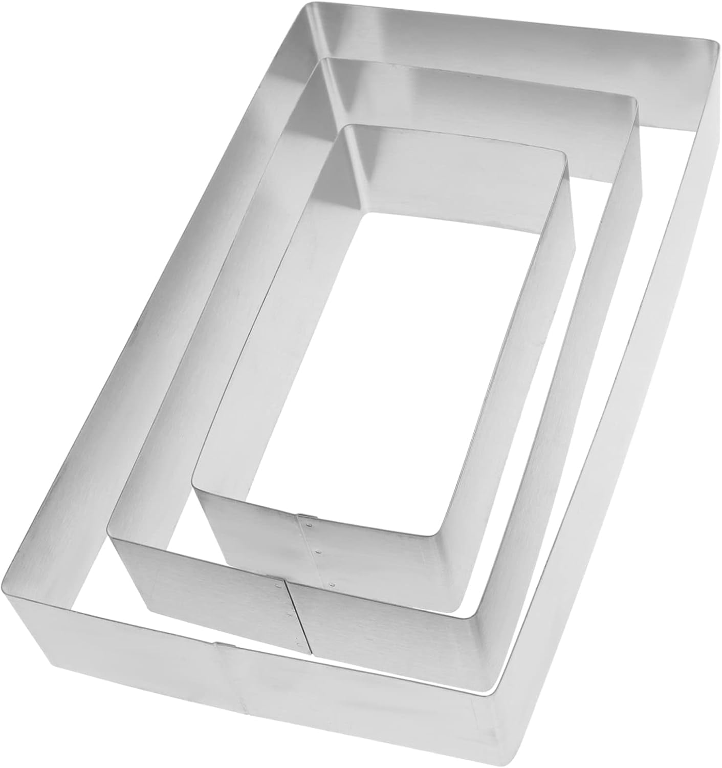 3 PCS Rectangular Cake Ring, Stainless Steel Mousse Mold Set, Rectangle ...