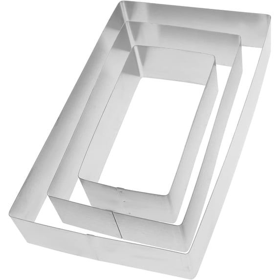 3 PCS Rectangular Cake Ring, Stainless Steel Mousse Mold Set, Rectangle ...