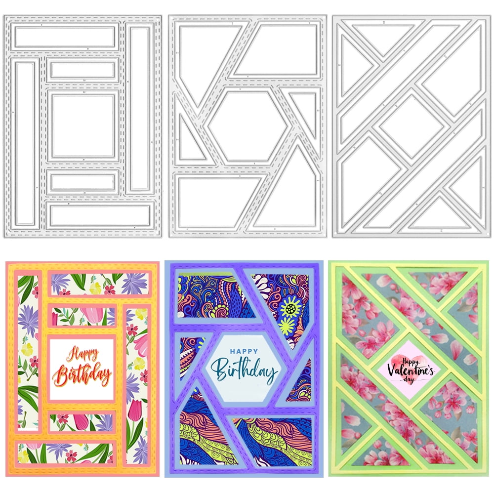 3 PCS Rectangular Die Cuts for Card Making, AFUNTA Frame Scrapbook ...