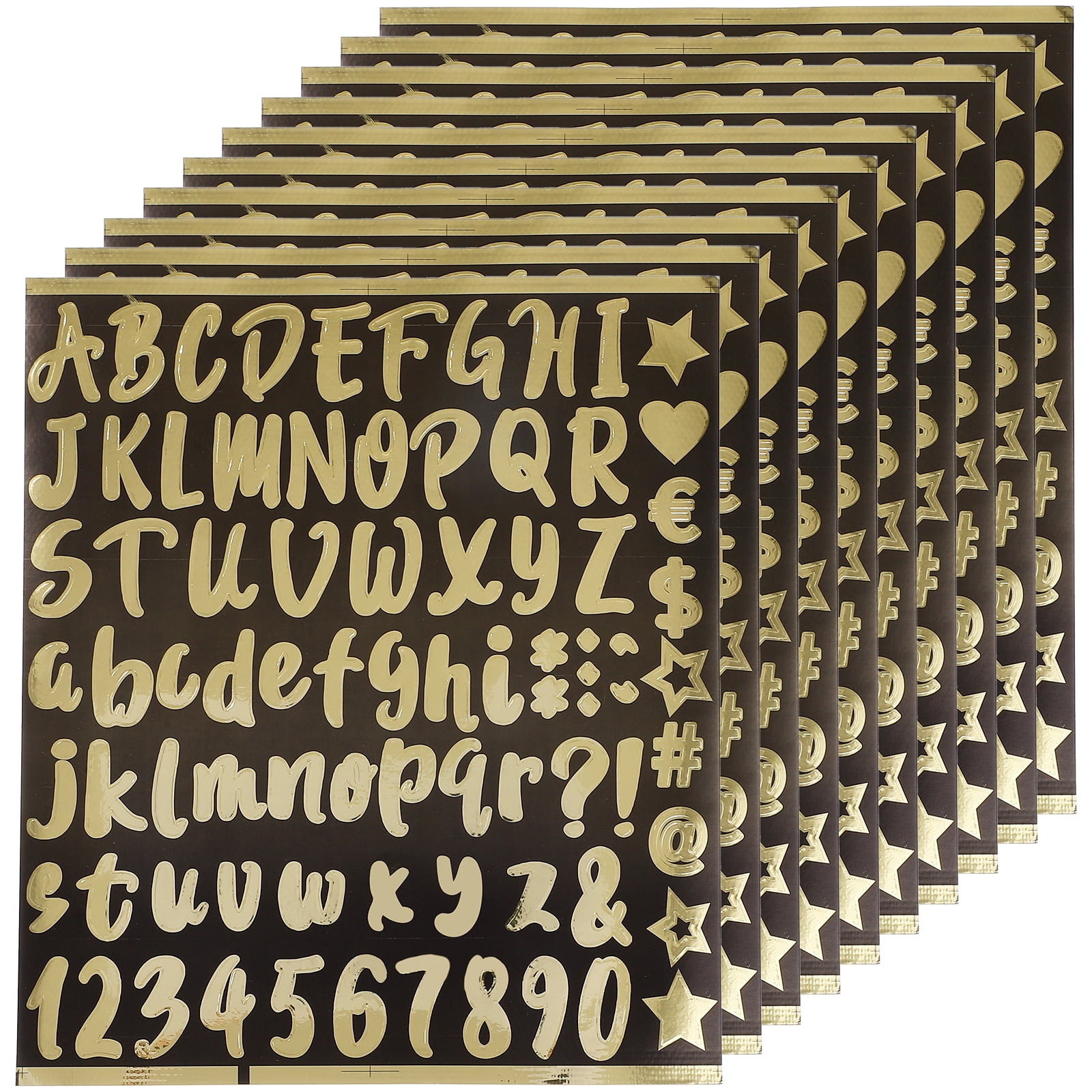3 PCS Reflective Mailbox Numbers Stickers Letters Labels Golden ...