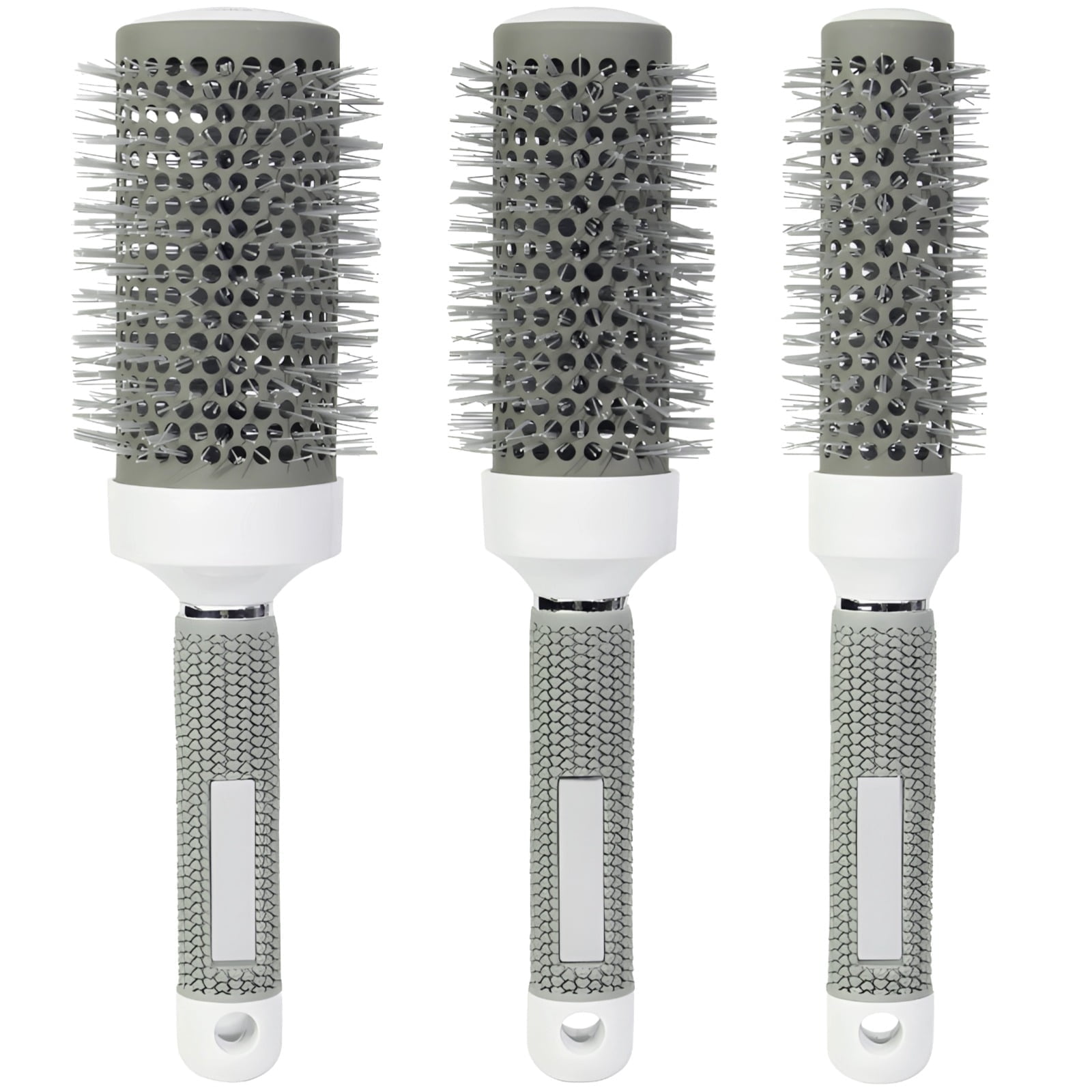 3 Pcs Round Hair Brushes, 3 Sizes Precision Heated Styling Brushes with ...