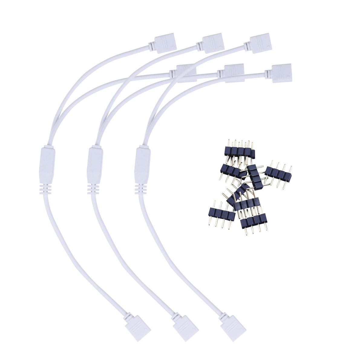 3 PCS/Set Pin Header Connector Kit LED Light Strip Connector Cable LED ...