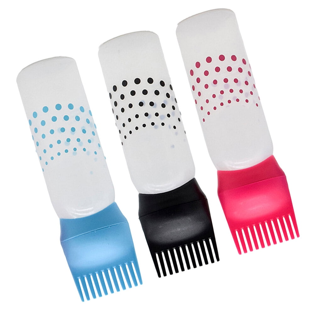 3 PCS Shampoo Bottle Refillable Dye Container Hair Dyeing Comb Scalp ...
