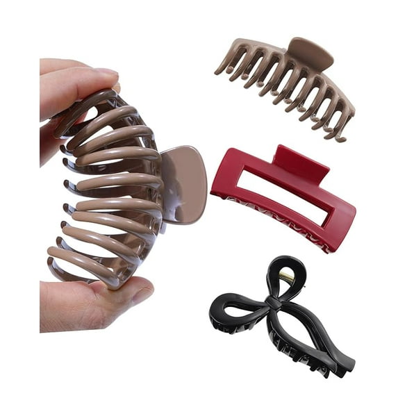 3 PCS Silicone Flexible Hair Claw Clips for Women Soft Bendable Claw ...