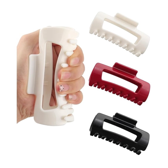 3 PCS Silicone Flexible Hair Claw Clips for Women Soft Bendable Claw ...