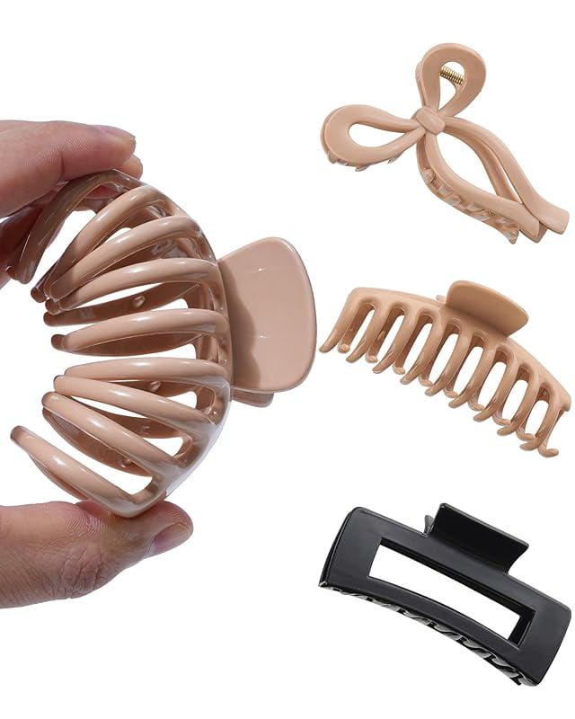 3 PCS Silicone Flexible Hair Claw Clips for Women Soft Bendable Claw ...
