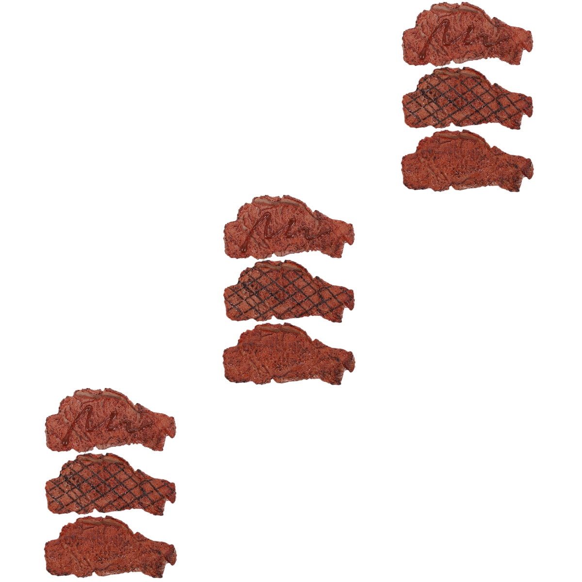 3 PCS Simulation Steak Steak Model Kitchen Steak Prop Child 14X7X1CM ...