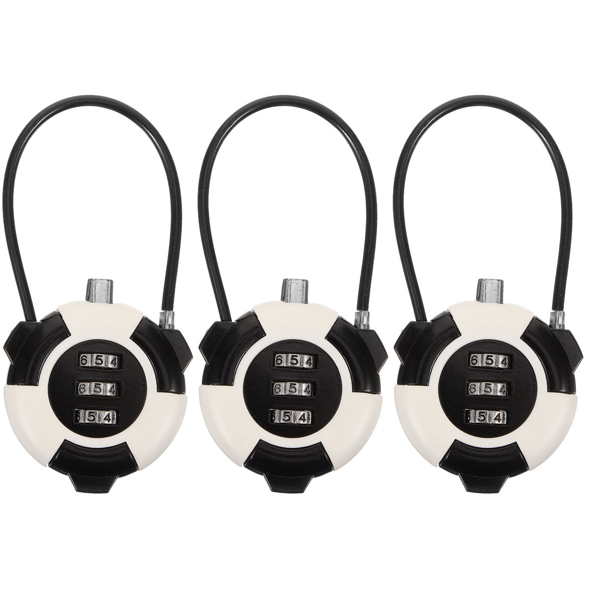 3 PCS Small Cable Locks for Luggage Garage Wire Cabinet Load - Walmart.com