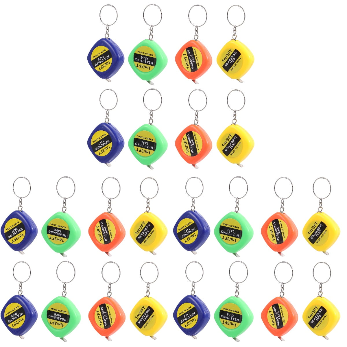 3 PCS Small Keyring Tape Measure Plastic Meter Mini Keychain Clothes ...