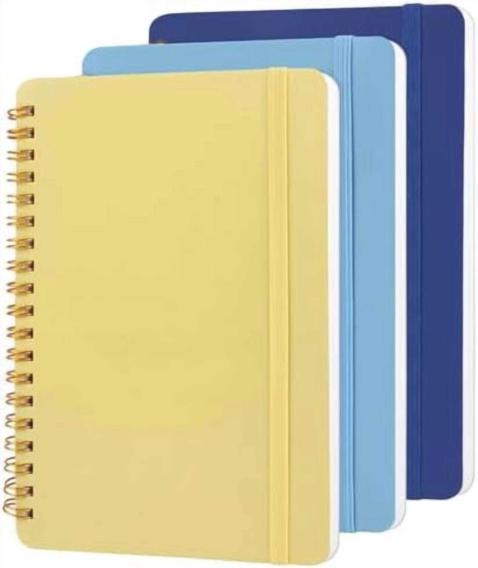 3 PCS Small Spiral Notebook 5x7, Notebooks for Note Taking, Blue Color ...