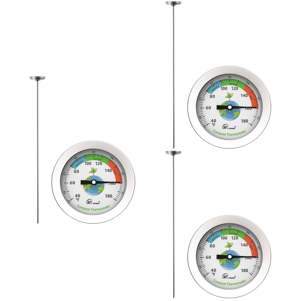 3 PCS Soil for Compost Moisture Sensor Thermometer - Walmart.com
