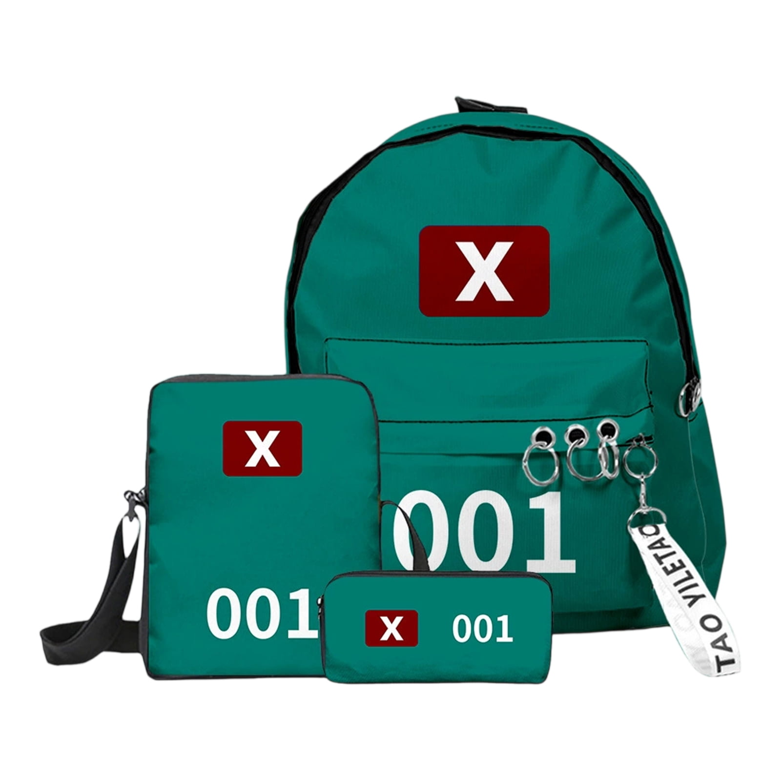 3 PCS Squid Game Backpack - Squid Player 001 Cosplay Mini Backpack ...