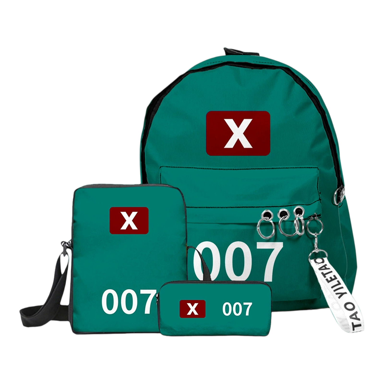 3 PCS Squid Game Backpack - Squid Player 007 Cosplay Mini Backpack ...