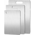 3 PCS Stainless Steel Cutting Board for Kitchen, 3 Sizes Double-Sided ...