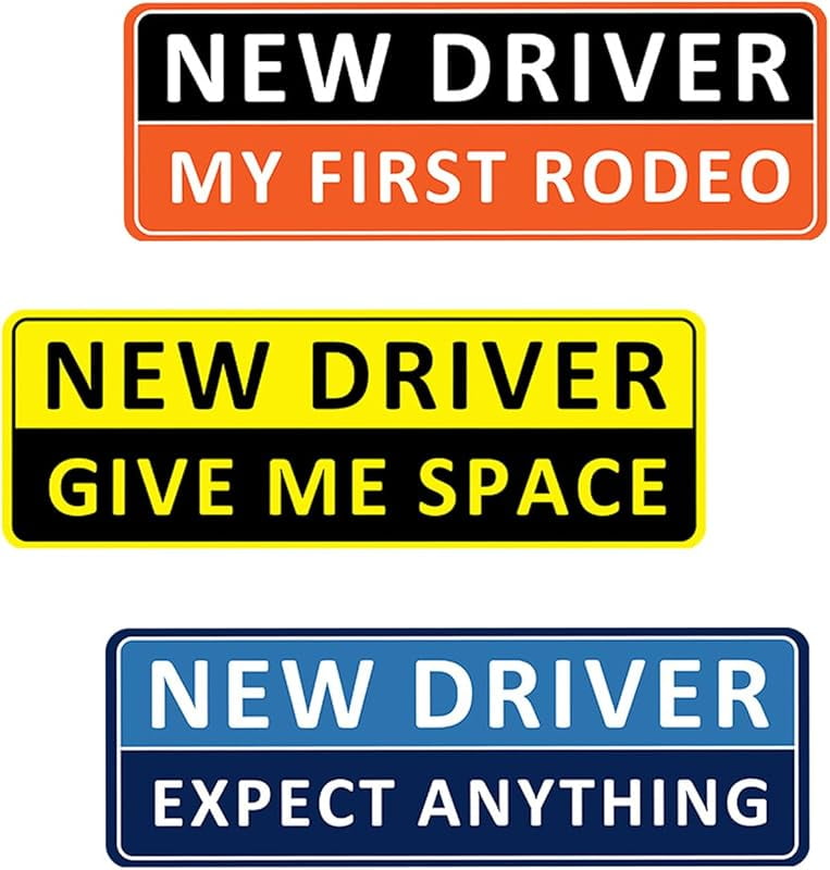 3 PCS Stickers Non-Magnet, 9.84" x 3.34" New Driver Stickers for Car ...