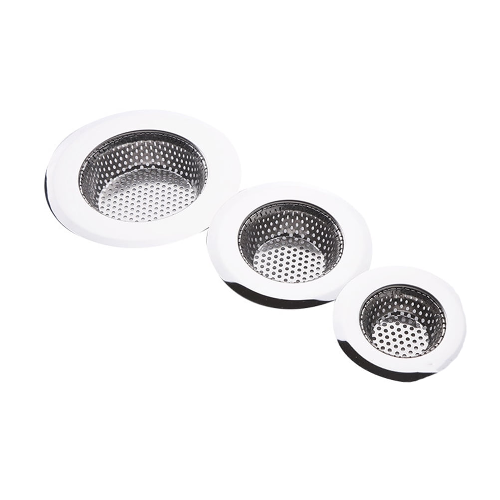 3 PCS Strainer Filter Bathroom Covers Kitchen Sink Basket Drain Steel ...