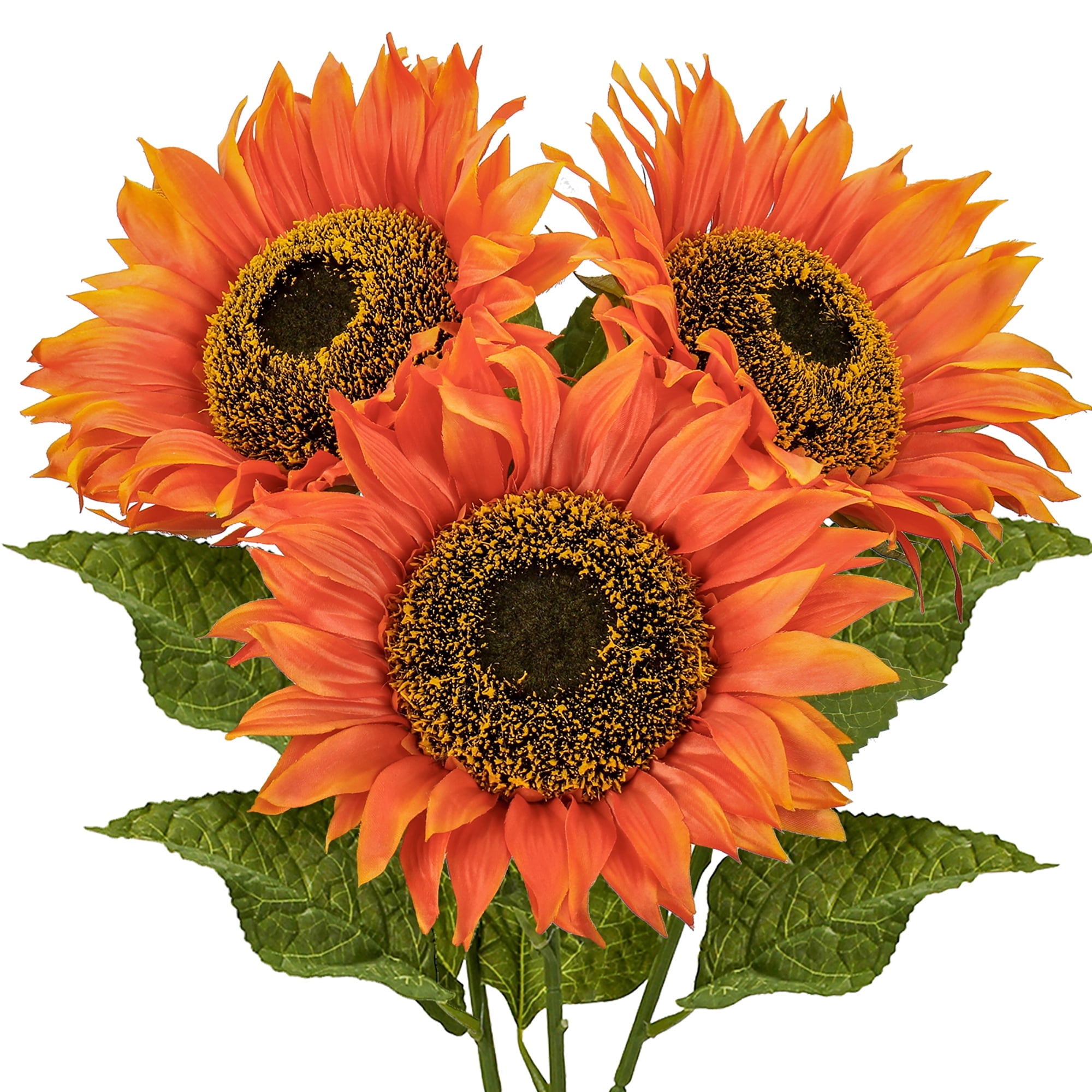 3 PCS Sunflowers Artificial Flowers 26" Long Stem 8" Large Flower Heads ...