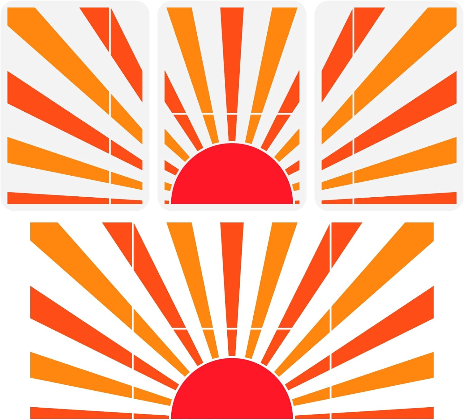 3 PCS Sunshine Stencils 8.3x11.7inch Plastic PET Painting Templates Sun ...