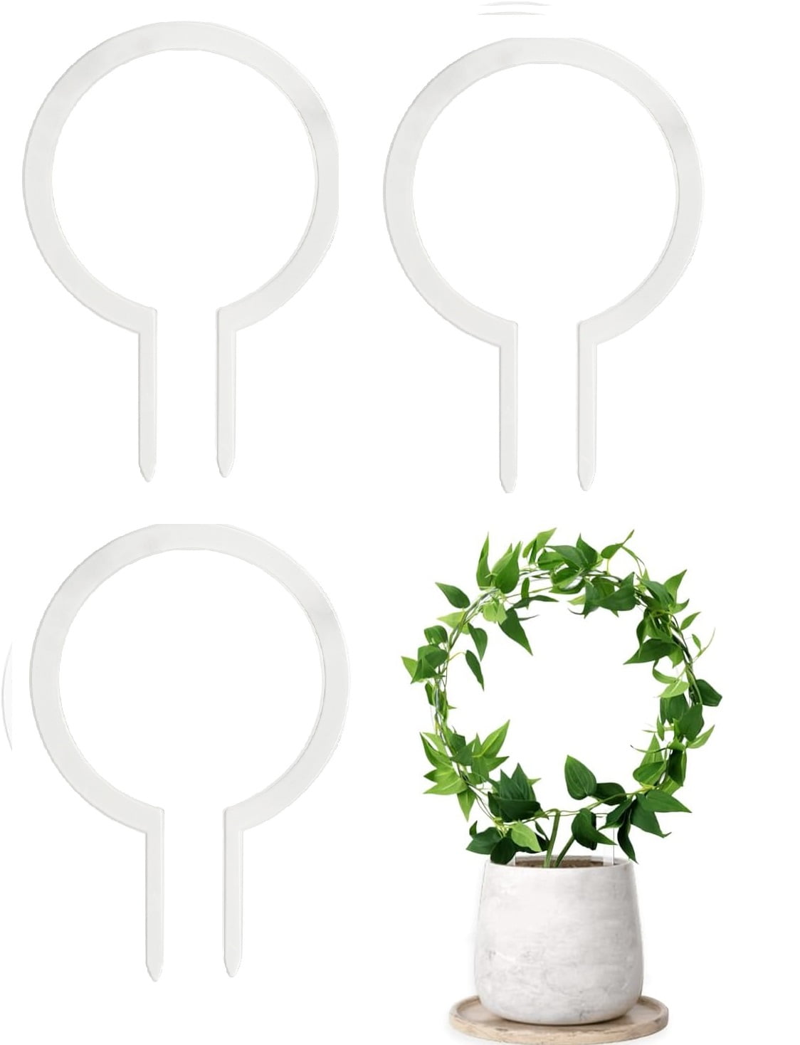 3 PCS Super Clear Round Trellis for Climbing Plants Indoor, Acrylic ...