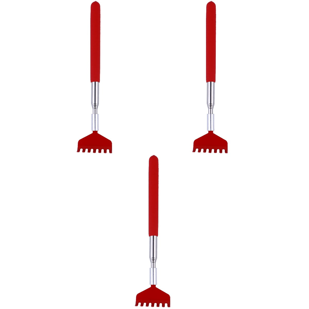 3 PCS Telescopic Tickle Rake Head Cracker Body Massager Elder Red ...