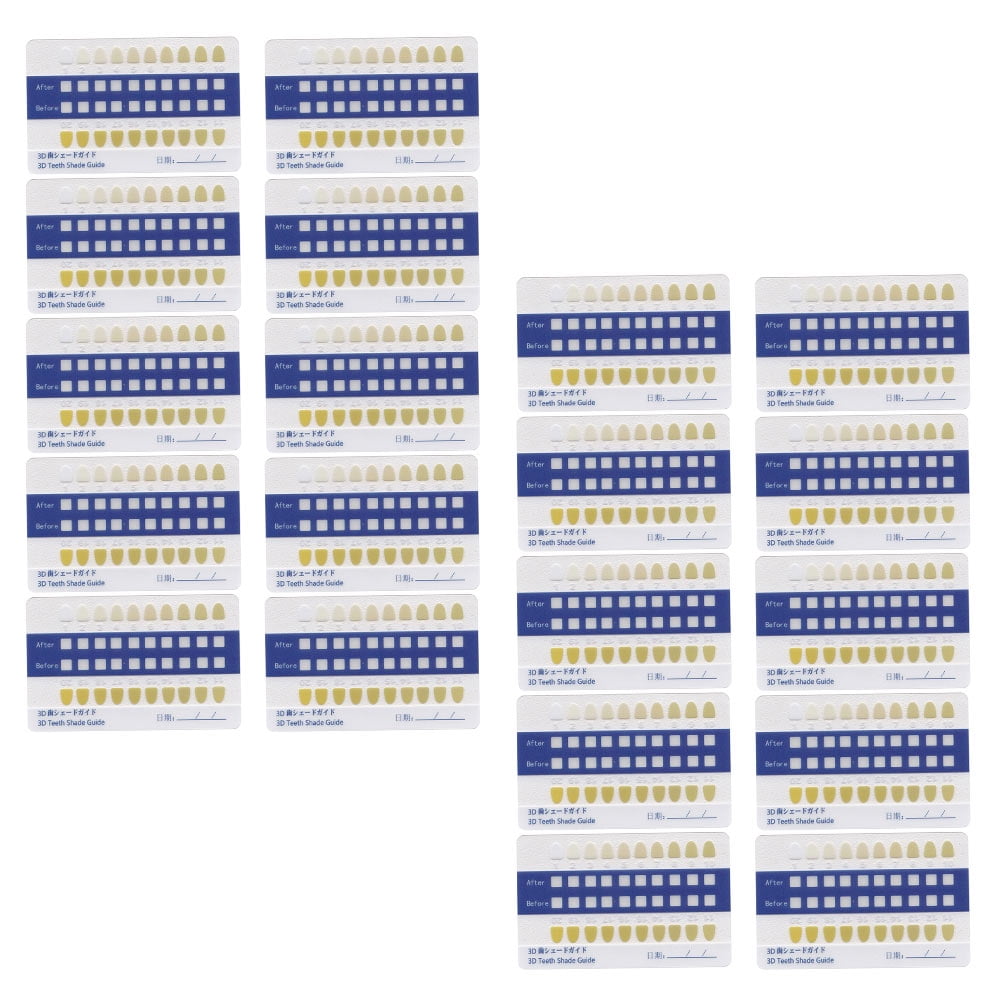 3 PCS Toothpaste Color Chart Teeth Whitening Shade Guide Cards ...