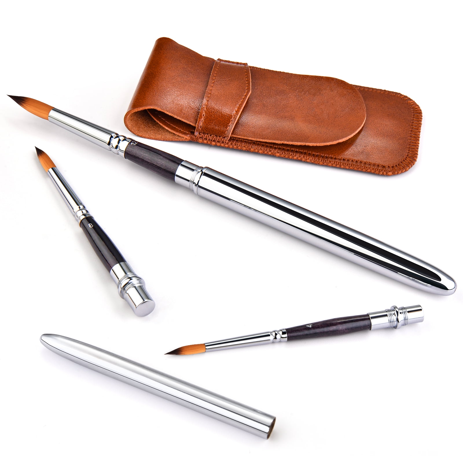 3 PCS Travel Watercolor Brushes Pocket Paint Brushes Light Grey ...