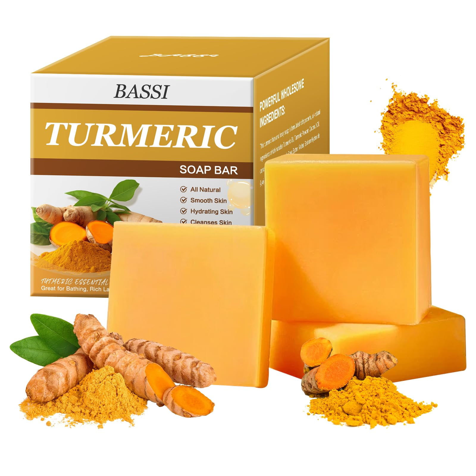 3 PCS Turmeric Soap HMF23 Bar for Face & Cleanser - 10.59 oz (3 X 3 ...