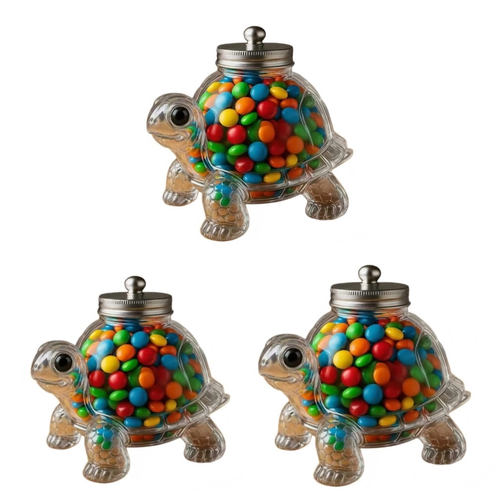 3 PCS Turtle Candy Jar, Airtight Food Storage Kitchen Jar, Pet Treat ...