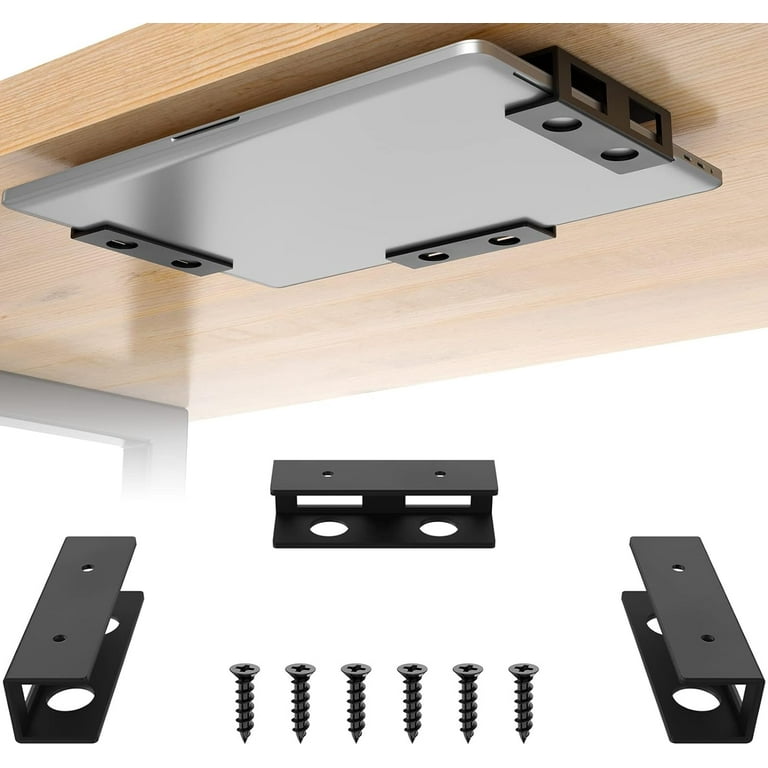 3 PCS Under Desk Laptop Mount with Anti Scratch Felt Board Under Desk Laptop Holder Tray Durable Under Desk Shelf for Laptop Keyboard Storage Walmart