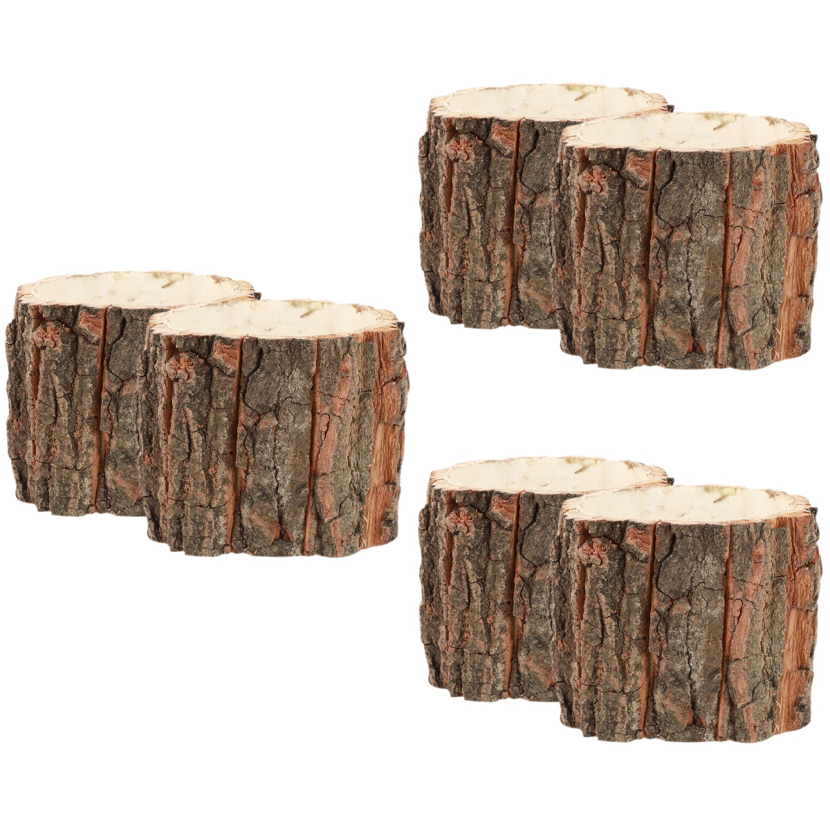 3 PCS Vases Bark Flower Bucket Artificial Tree Stump Planter - Walmart.com