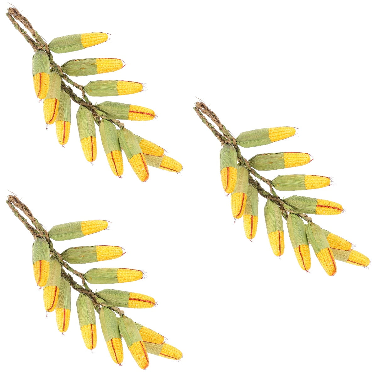 3 PCS Vegetables Corn Stalks Porch Decor Artificial String Green ...