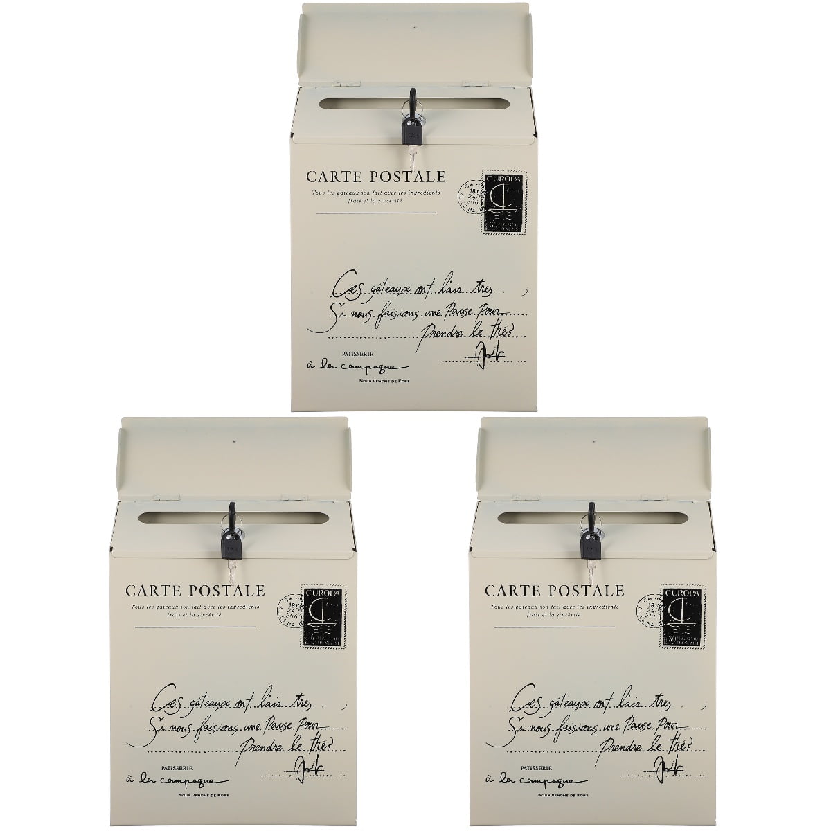 3 PCS Wall Mount Mailbox Wall-mounted Mailboxes for outside White ...