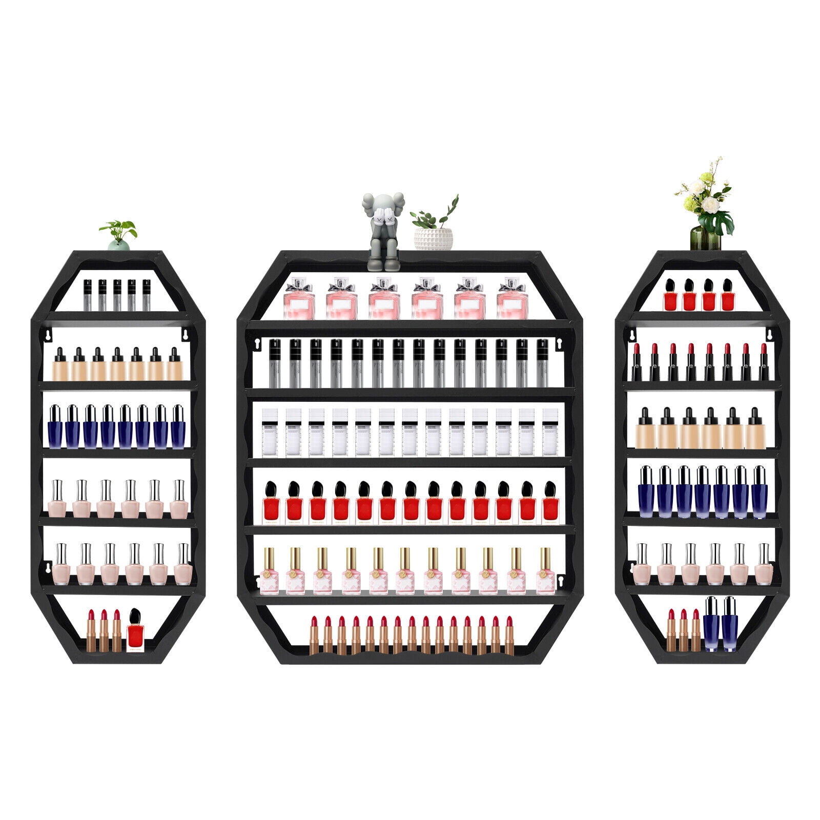 3 PCS Wall-mounted Metal Nail Polish Storage Racks,Nail Polish Rack for ...