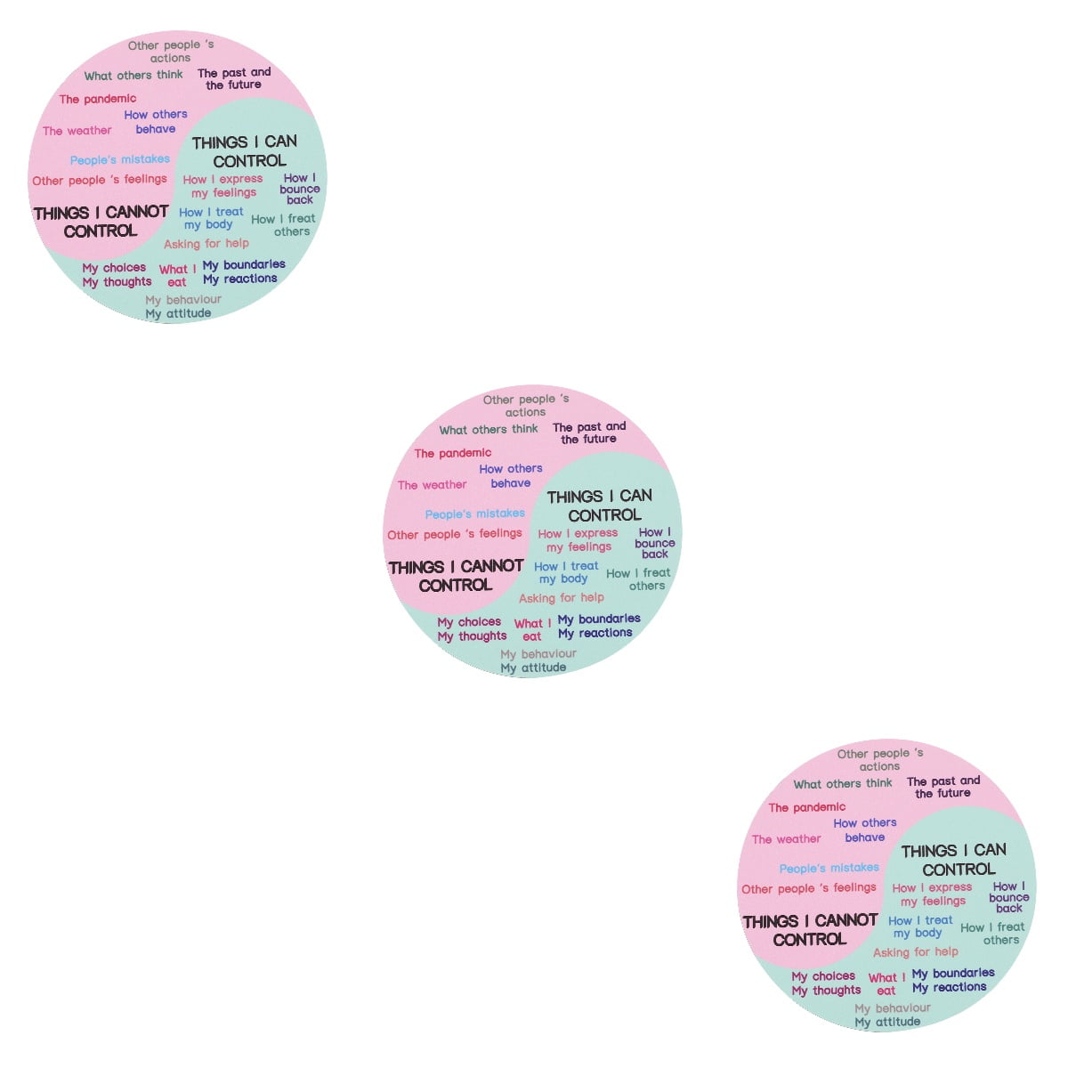 3 PCS Wheels Magnet Feelings Emotional Yin Yang Stickers Work - Walmart.com