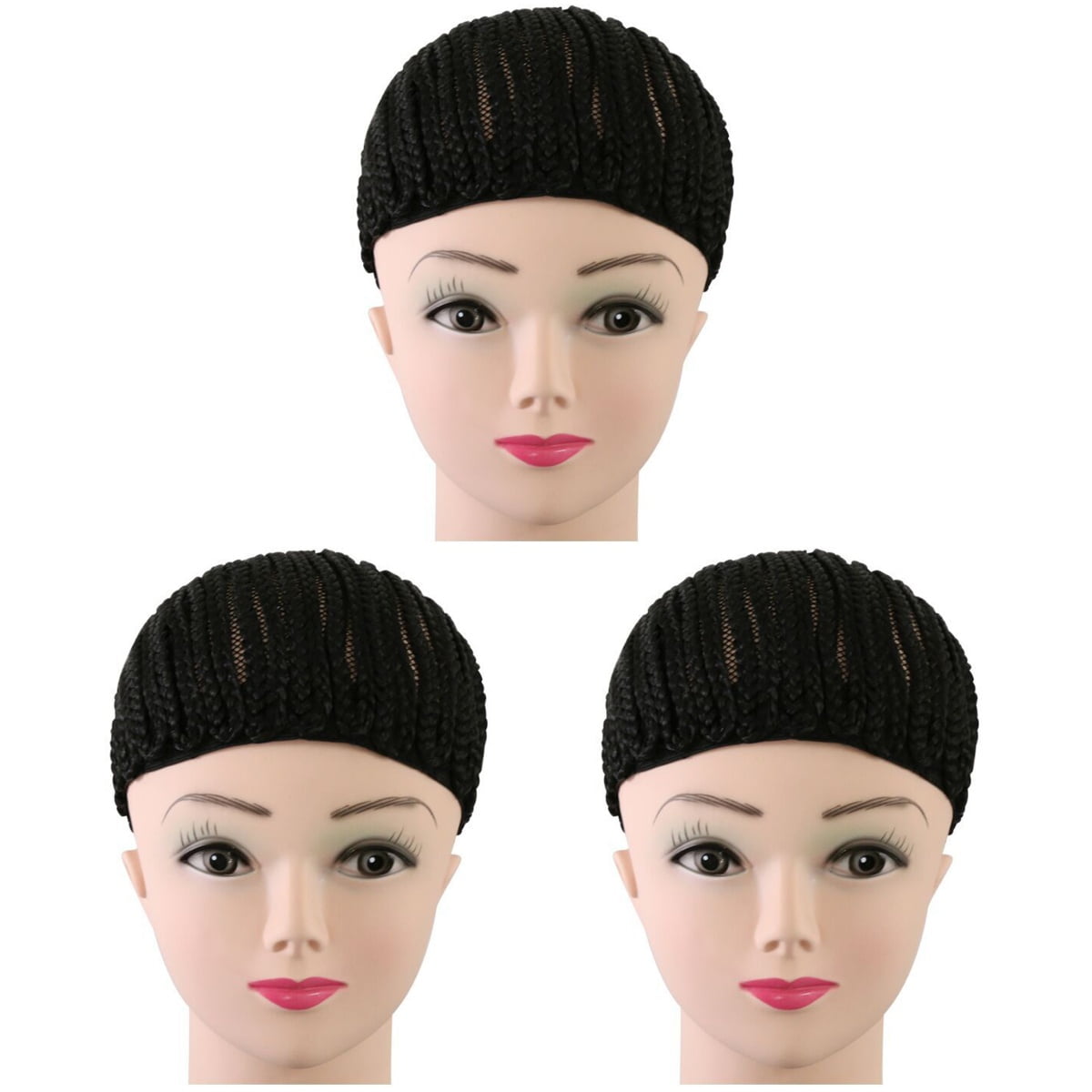 3 PCS Wig Making Caps Hair Nets for Buns Grip Wigs Miss Women's Black ...