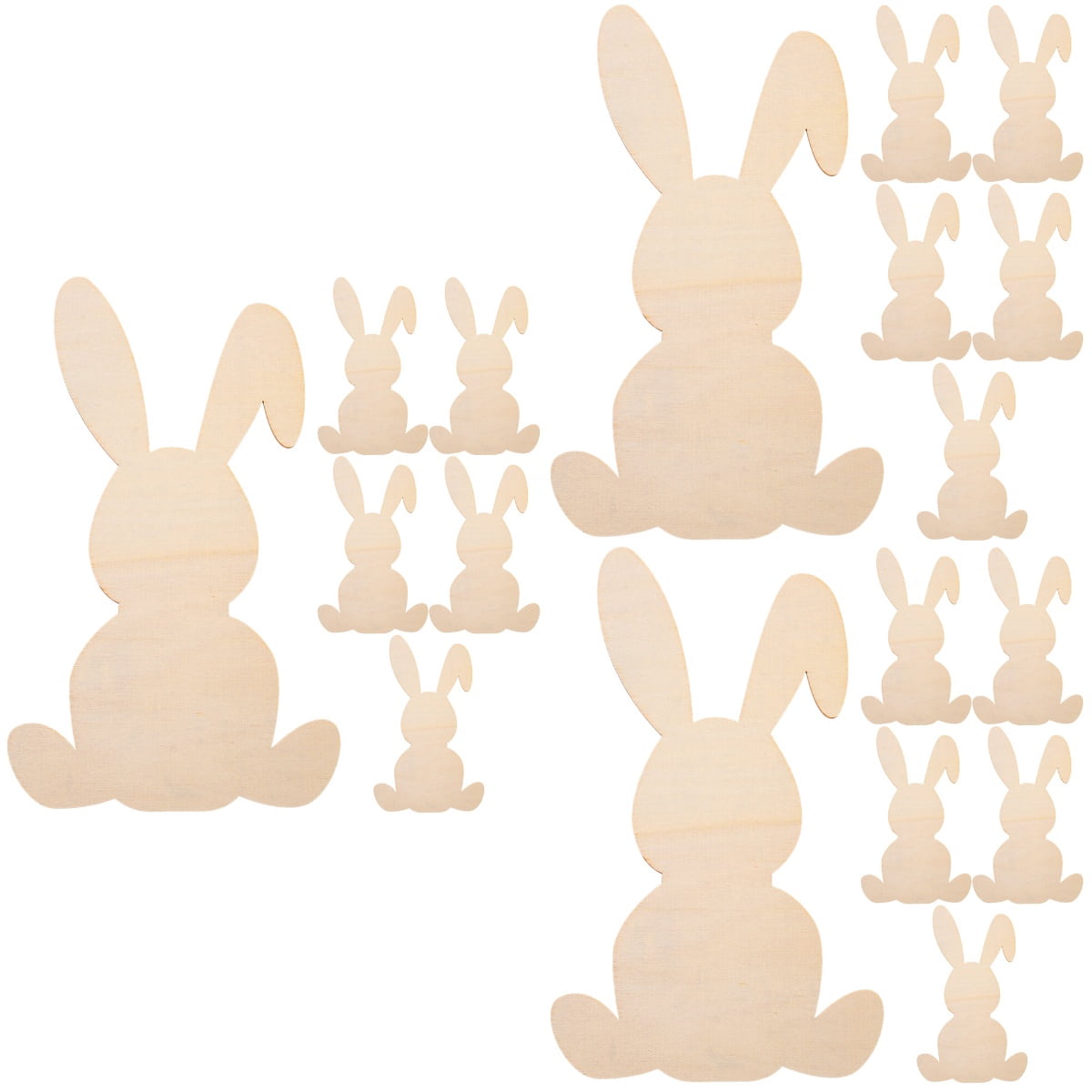 3 PCS Wind up Tin Toys Animal Rabbit Shaped Wood Chips Easter Crafts ...
