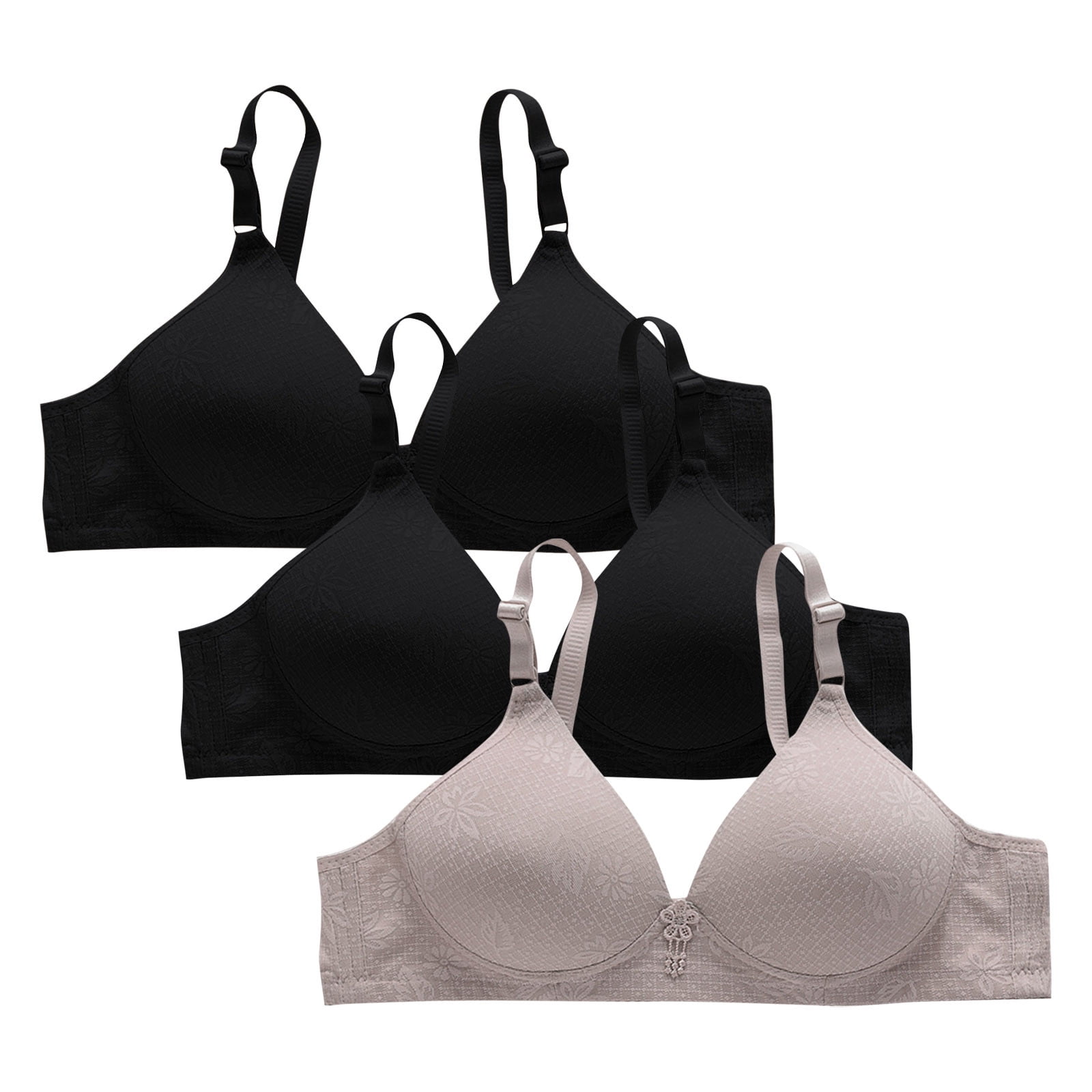 3 PCS Women Sport Bra Trendy Full Coverage Bras Set Lady Wireless ...