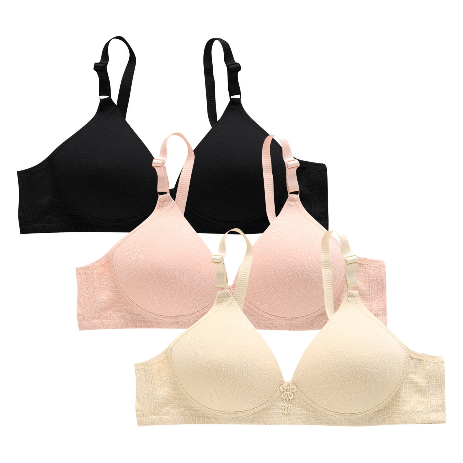 3 PCS Women Sport Bra Trendy Full Coverage Bras Set Lady Wireless ...