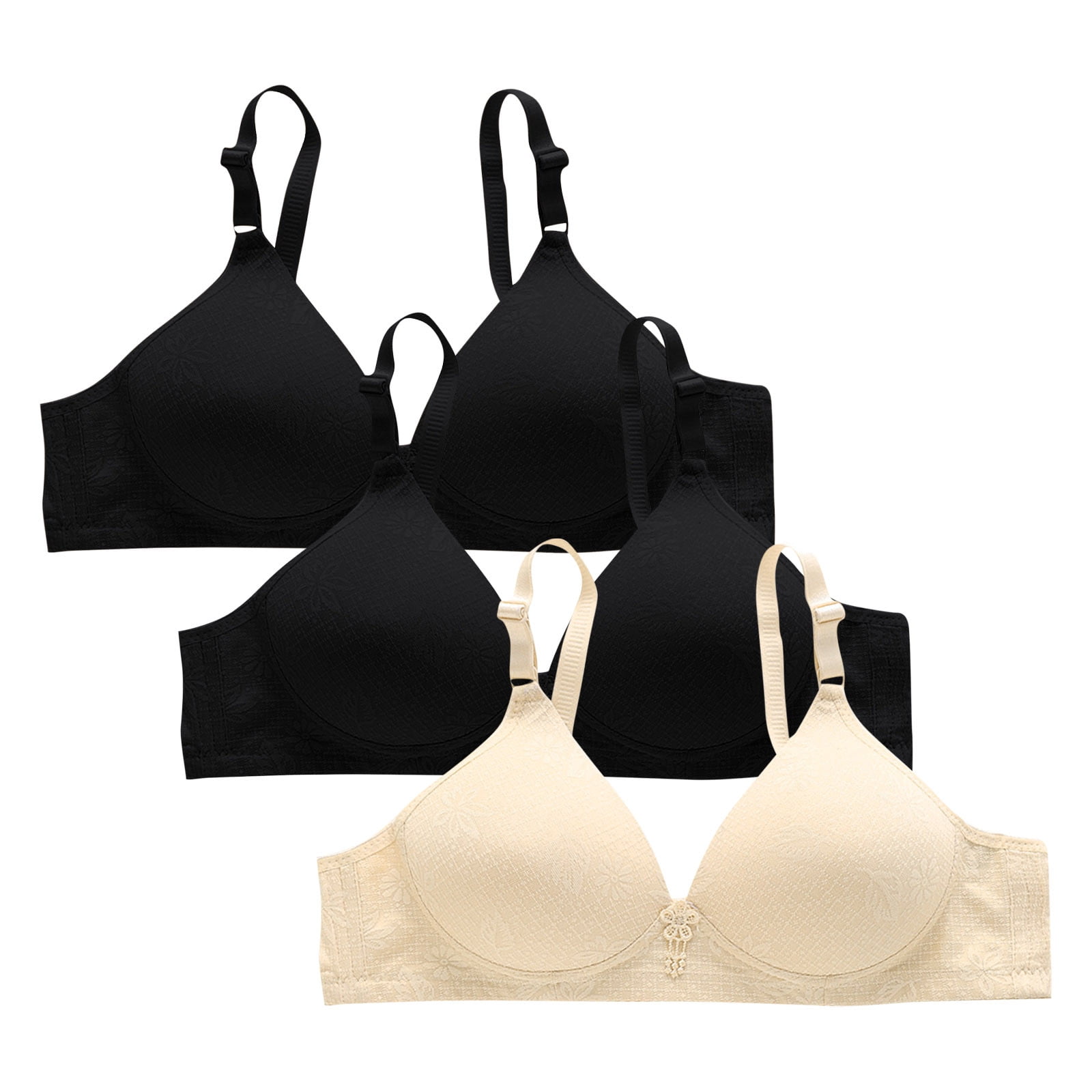 3 PCS Women Sport Bra Trendy Full Coverage Bras Set Lady Wireless ...