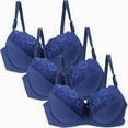 3 PCS Womens Full Coverage Bras Lace Wireless Push Up Bralettes ...
