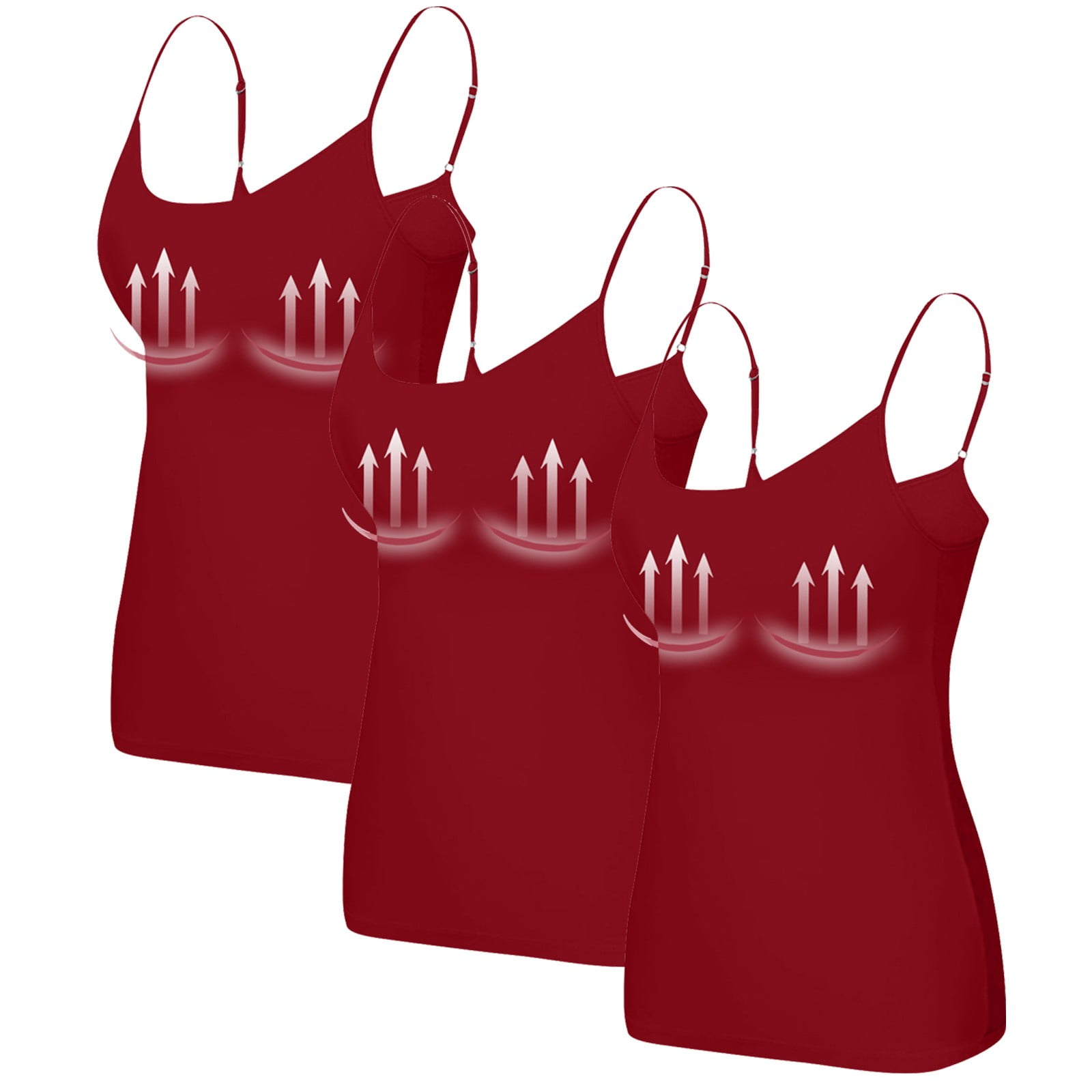 3 PCS Womens Tank Tops with Built In Bra Shelf Bra Camisoles Adjustable ...