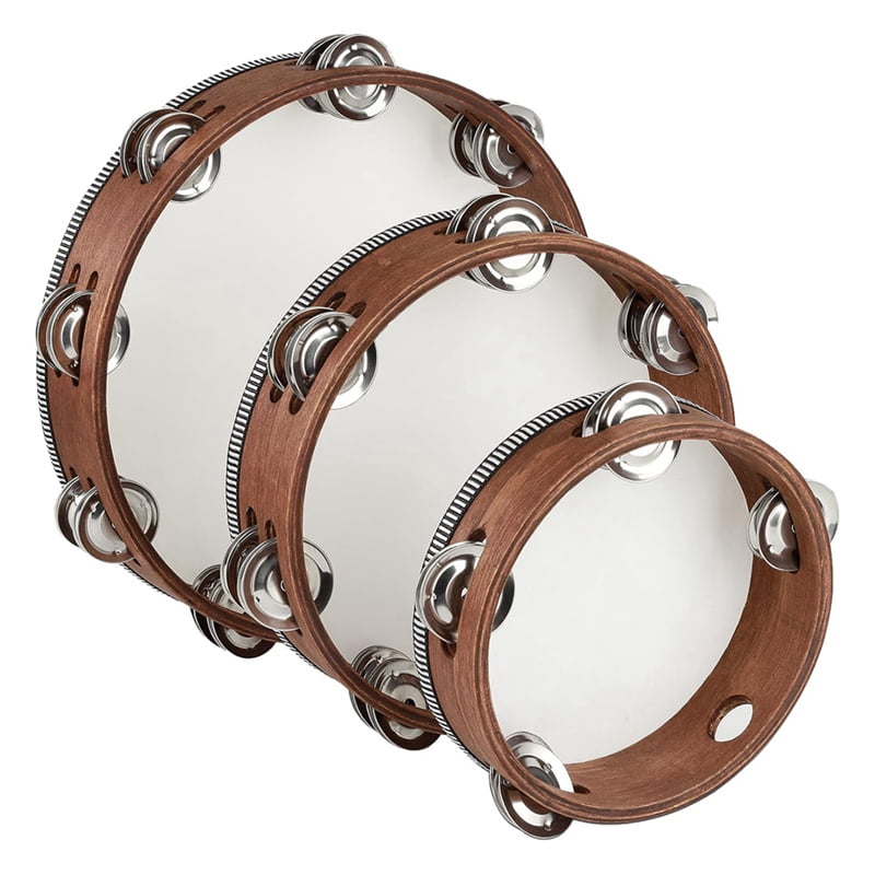 3 PCS Wooden Hand Held Percussion Tambourine , Tambourines Musical ...