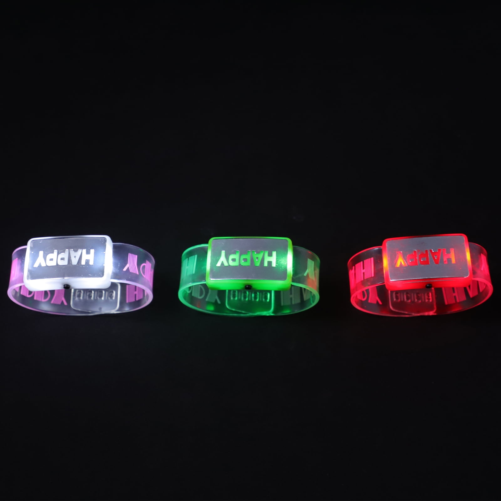 3 PCS Light Up Wrist Band Flashing Wristband Flashing Bracelet Luminous ...