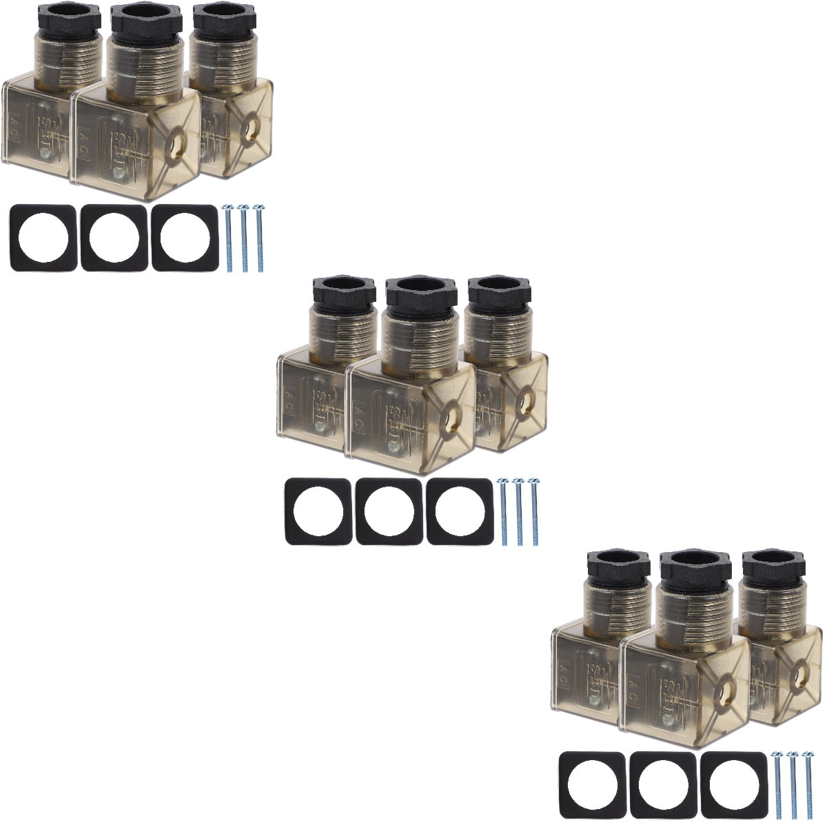 3 PCS to Brown Lighted Junction Box Solenoid Coil Connector Indicator ...